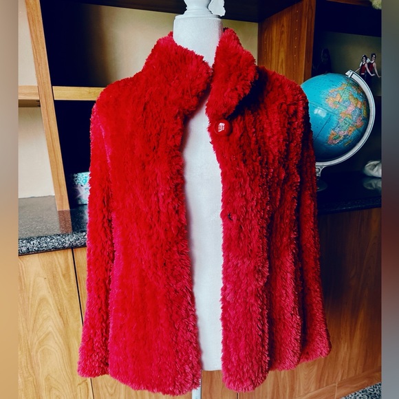 Jackets & Coats | Beaver Woven Fur Coat Bright Red | Poshmark